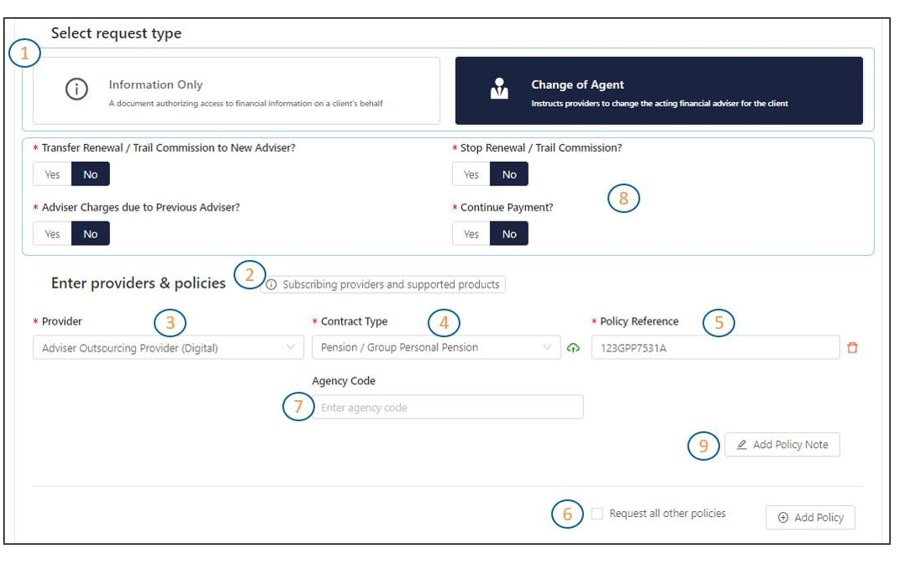 Step 2 - Add Providers and Policies – Unipass Letter of Authority